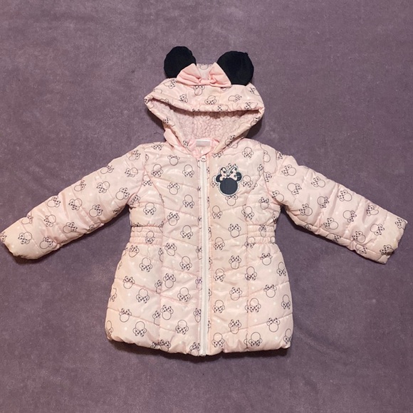 Disney | Jackets & Coats | 42 Disney Junior Minnie Mouse Puffer Jacket ...